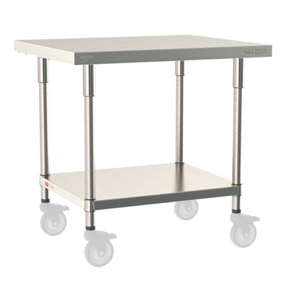 Metro Tableworx Mobile Tables with Solid Bottom Shelf (Type 304 ...